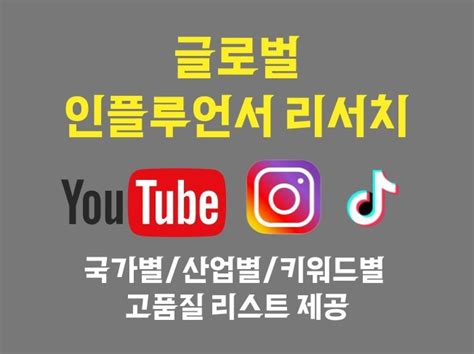 해외 소셜미디어 인플루언서 리서치 서비스 크몽