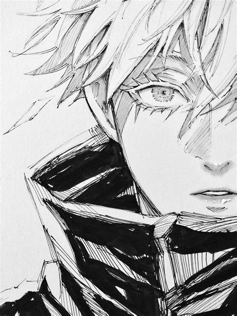 Gojo Satoru Fanart Black And White