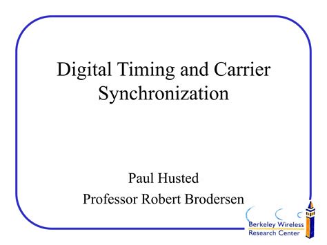 Digital Timing And Carrier Synchronizationppt