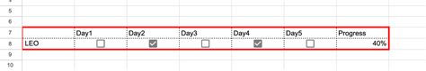 how to find excel progress rate use checkbox selection box