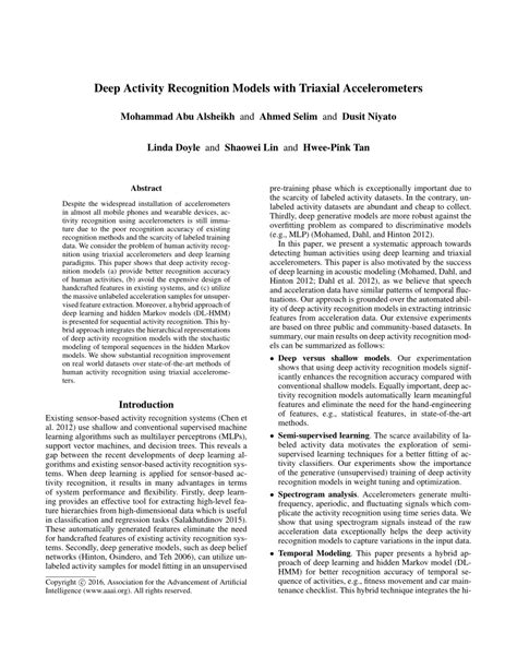 Pdf Deep Activity Recognition Models With Triaxial Accelerometers