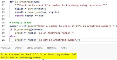 Find An Armstrong Number Using Recursion In Python