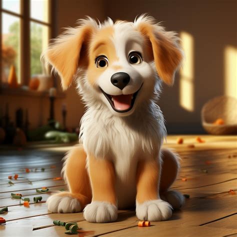 Premium Photo Joyful Paws A Cute Cartoon Puppys Animated Smile