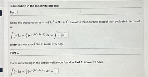 solved substitution in the indefinite integralpart 1ing