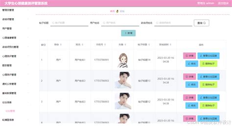 基于java的大学生心理健康测评管理系统小程序java 学生厌学评测工具 Csdn博客