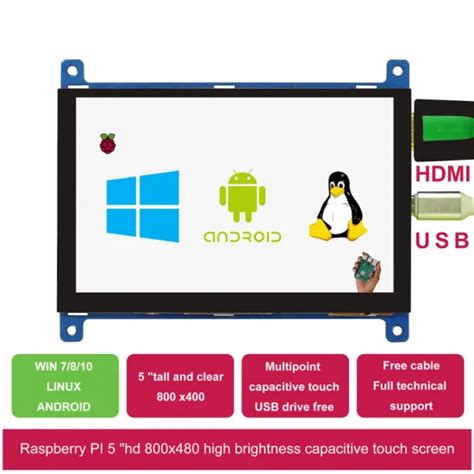 Raspberry Pi Inch LCD Display Screen Module HDMI Interface Optional Touch Screen Compatible