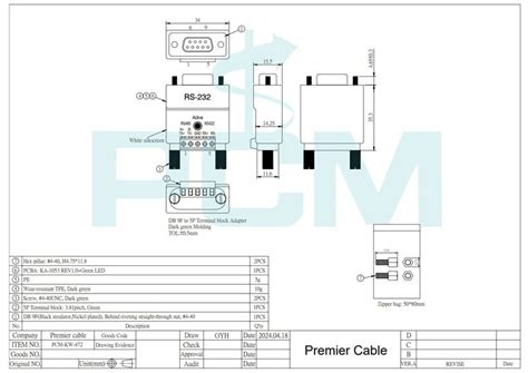 Disesuaikan RS232 Ke RS485 RS422 Antara Muka Penukar Siri DB9 Perempuan Ke Terminal Pembekal