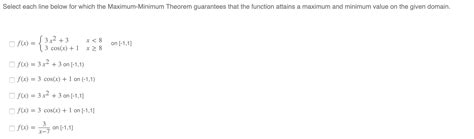 Solved Select Each Line Below For Which The Maximum Minimum