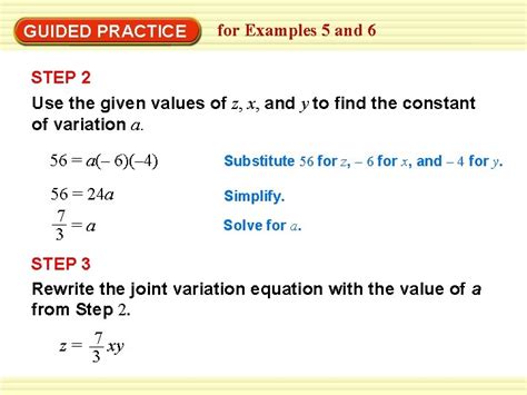Example 5 Write A Joint Variation Equation The