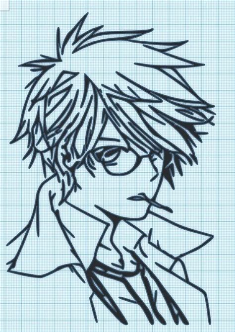 Anime Boy With Glasses Drawing