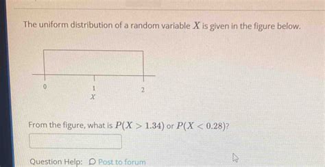 Solved The Uniform Distribution Of A Random Variable X Is Given In The
