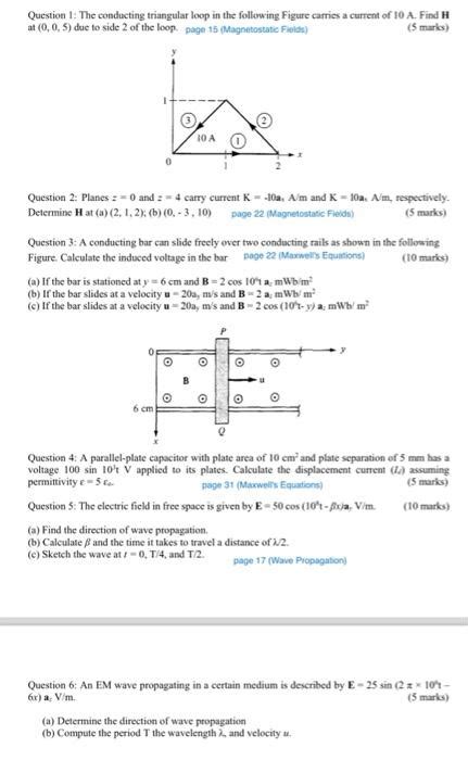 Solved Question The Conducting Triangular Loop In The Chegg Com