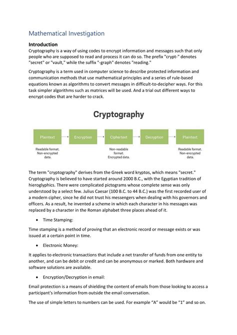 Cryptography Folio Mathematical Methods Year 11 Sace Thinkswap