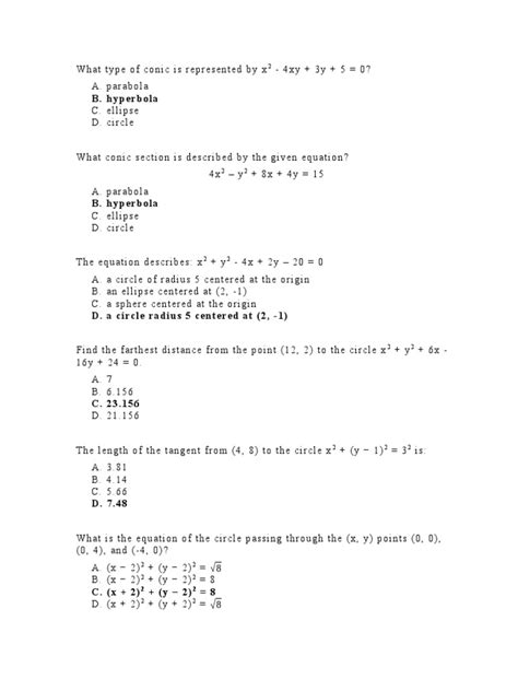 Mesl Analytic Geometry 2 Pdf Ellipse Circle