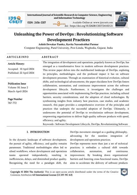 Pdf Unleashing The Power Of Devops Revolutionizing Software Development Practices