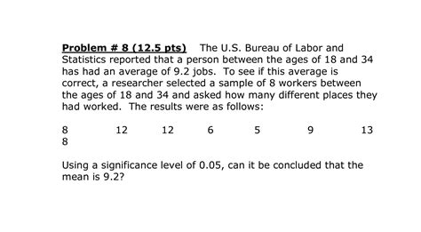 solved problem 8 12 5 pts the u s bureau of labor and