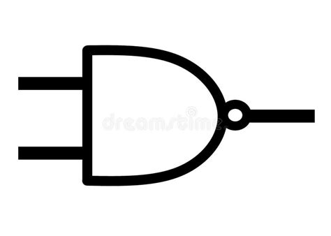 The Electrical Electronic Symbol Of The Nand Gate White Backdrop Stock