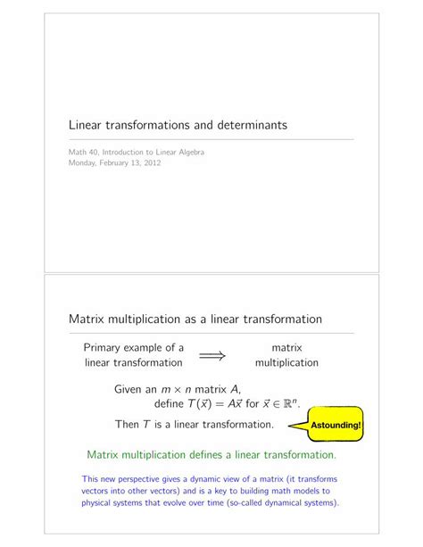 pdf linear transformations and determinants matrix multiplication as