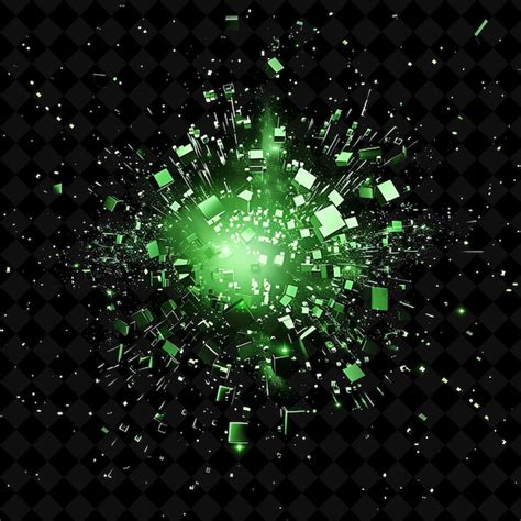 Pixel Explosion With Digital Pixels Glitch Effects And Video Png Neon Effect On Dark Background