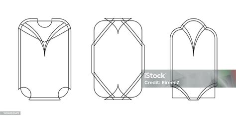 선형 미니멀리즘 미적 프레임과 별과의 경계의 벡터 집합입니다 직사각형 아치형 현대적인 기하학적 모양은 아르데코 스타일로 소셜 미디어 장식 로고 디자인 템플릿을 위한 반짝임이