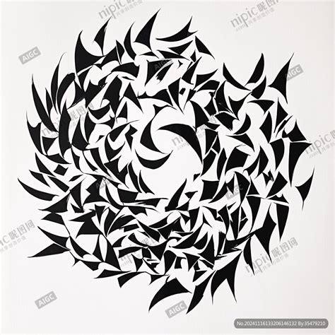 Ai创作图三大构成简单作业图 点线面构成 平面构成素材 黑白抽象花型 点线面构成主题 三大构成基本型作业图 异质同构 黑白色创意花型设计 构成