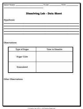 Dissolving Lab Rate Of Reactions Freebie By Kristin Lee Resources