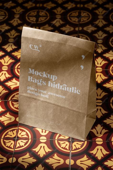 Бумажный мешок с макеткой гидравлической плитки Премиум Psd
