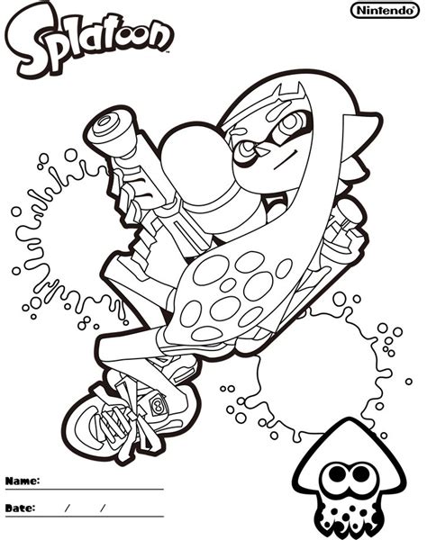Splatoon Coloring Page Coloring Pages