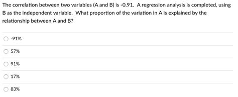 Solved The Correlation Between Two Variables A And B Is Chegg