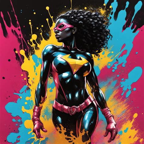 Black Female Superhero Comes Out Of Water Ai Generated Artwork