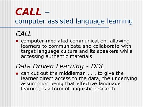 Ppt Call Computer Assisted Language Learning Powerpoint