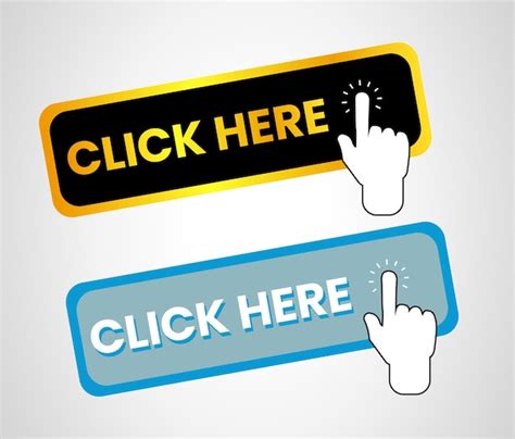 premium vector click here button with hand pointer clicking