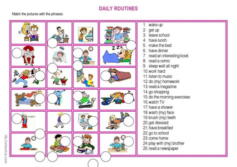 daily routine examples