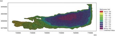 Bathymetric Map And Computational Grids Download Scientific Diagram