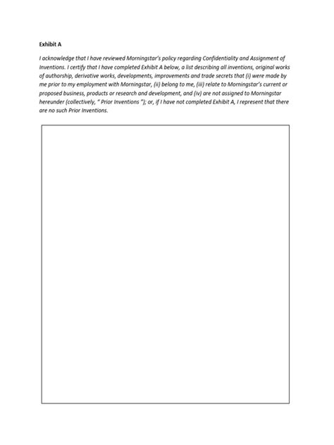 Confidentiality And Assignment Of Inventions Agreement Exhibit A Pdf