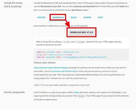 Official Css Js Html Component Material Design Lite That Can