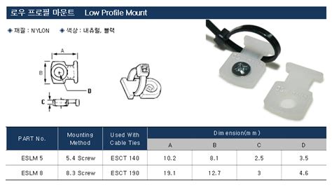 로우 프로필 마운트 제품소개 이에스단자 종합전기자재 제조업체