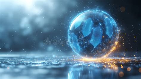 Glowing Sphere Futuristic Technology Network Global Data Stock Illustration Illustration Of