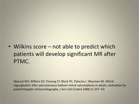 Mitral Valve Scoring Before Bmv Pptx