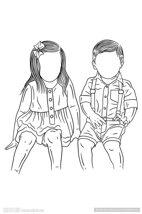 姐弟插画 设计图 广告设计 广告设计 设计图库 昵图网