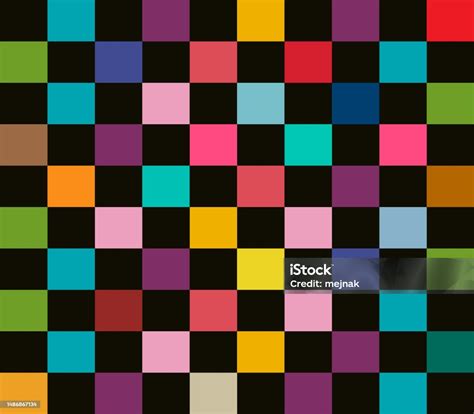 Colorful Flat Rectangles Seamless Background Vector Stock Illustration