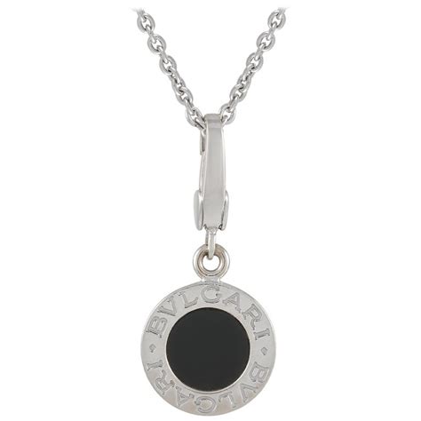 Bvlgari 18k White Gold Onyx Pendant Necklace At 1stdibs