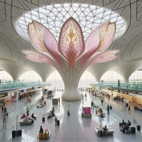 Floral Majesty Terminal Grand Hall With Majestic Floral Pillars Awe