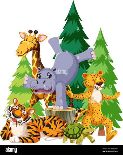 Happy Animal In Nature Stock Vector Image And Art Alamy
