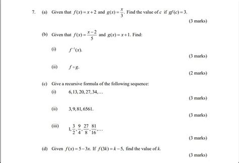 Solved A Given That F X X 2 And G X 3x Find The Value