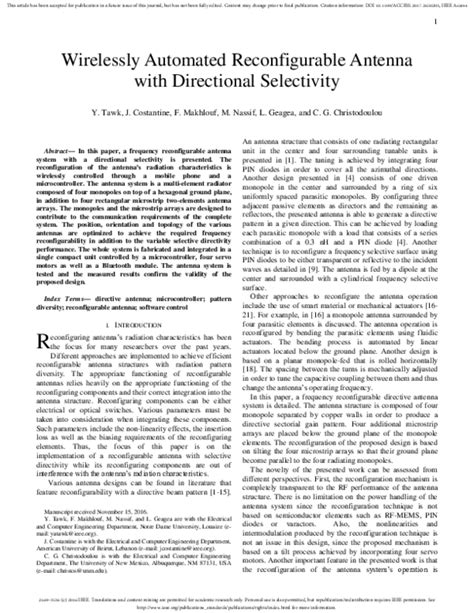 Pdf Wirelessly Automated Reconfigurable Antenna With Directional Selectivity Maria Inês