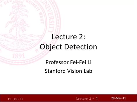 [ppt] lecture 2 object detection professor fei fei li stanford