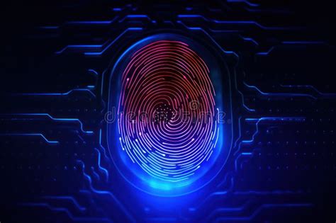 Futuristic Biometric Fingerprint Symbolizing Digital Security And
