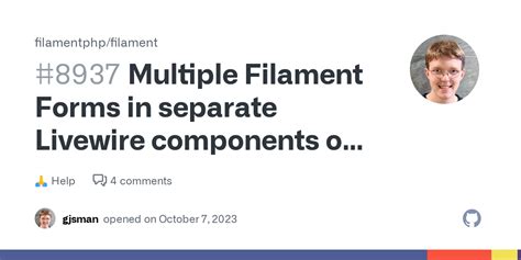multiple filament forms in separate livewire components on the same