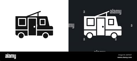Camping Car Icon Linear Vector Graphics Sign Or Symbol Set For Web App Ui Stock Vector Image